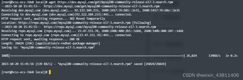 Centos7安装Mysql8_no package mysql-server available.-CSDN博客