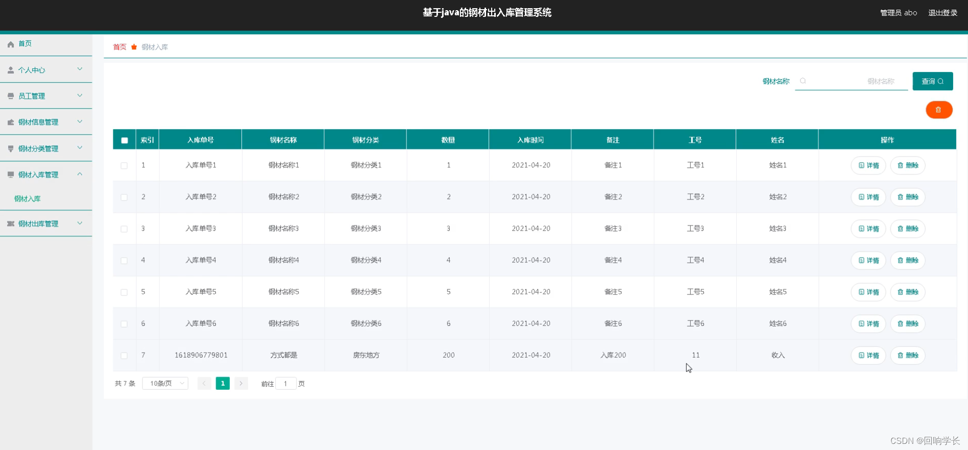 Java计算机毕业设计钢材出入库管理系统(附源码、数据库)基于java Springboot钢材管理系统源码 Csdn博客