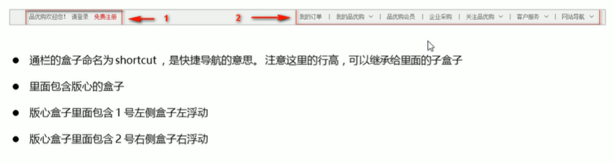 【HTML+CSS】01.品优购首页制作——快捷导航shortcut制作_css品优购首页-CSDN博客