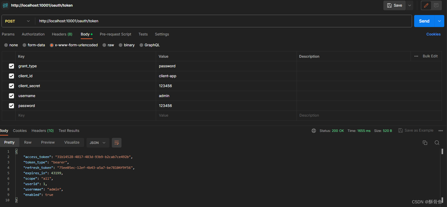 SpringBoot+security+oauth2搭建demo_springboot oauth2.0 demo-CSDN博客