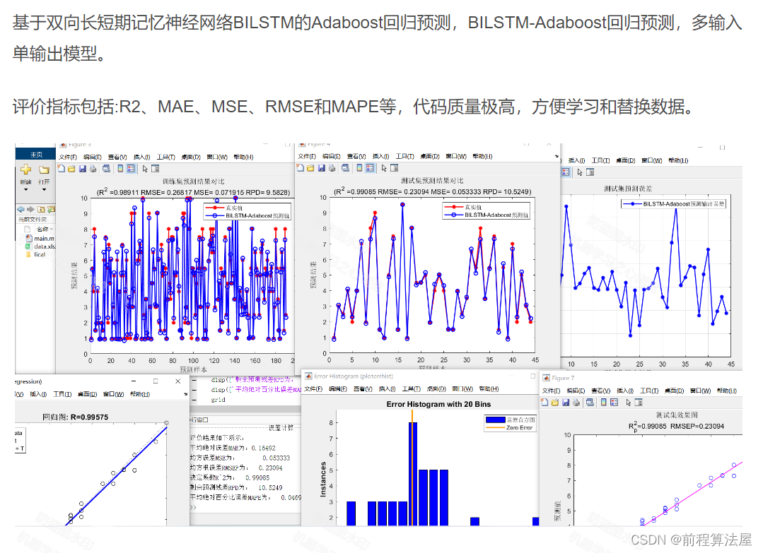多元回归预测 Matlab基于双向长短期记忆神经网络bilstm的adaboost回归预测,bilstm Adaboost回归预测,多输入单输出模型 Csdn博客