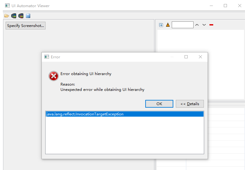 uiautomatorViewer无法获取Android8.0手机屏幕截图的解决方案_uiautomatorviewer获取不到-CSDN博客