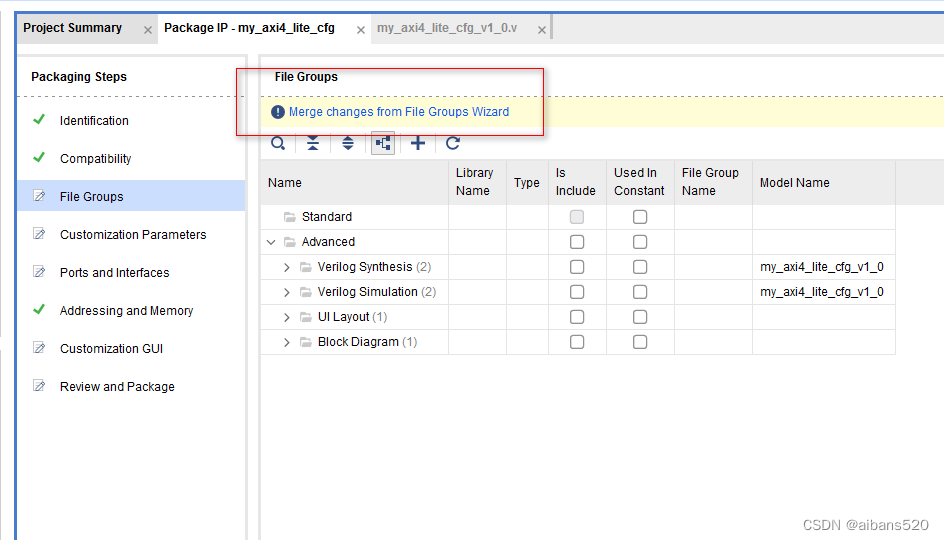 创建AXI4-lite Master接口IP_merge changes from file groups wizard-CSDN博客