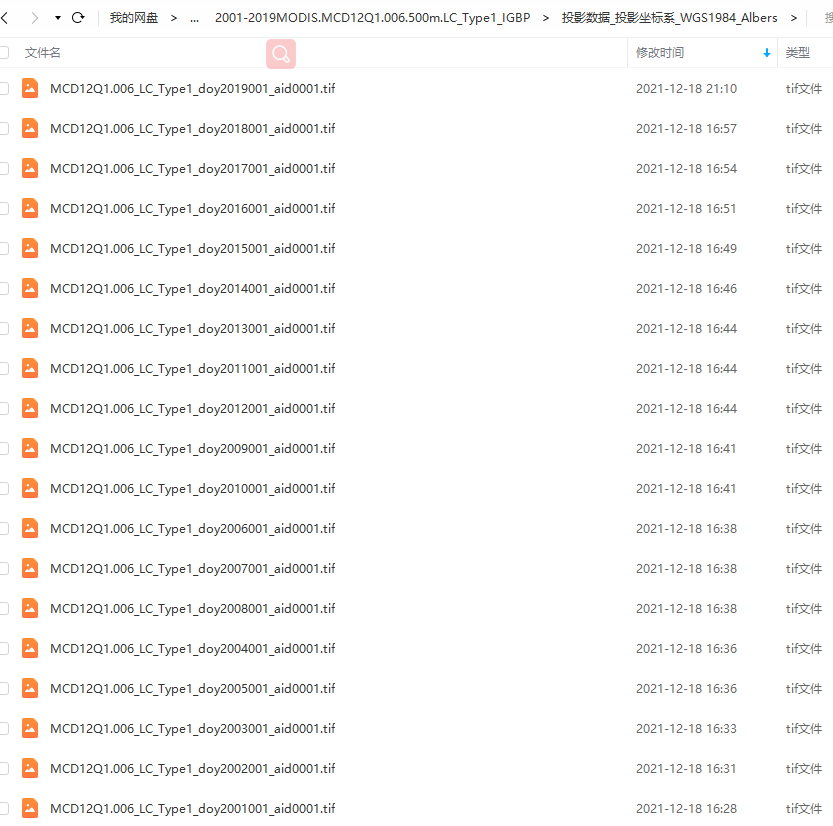 【数据】2001-2019 modis产品MCD12Q1_006_LC_Type1_IGBP_500m_Yearly_土地覆盖数据按矢量范围下载教程_igbp土地覆盖17类-CSDN博客