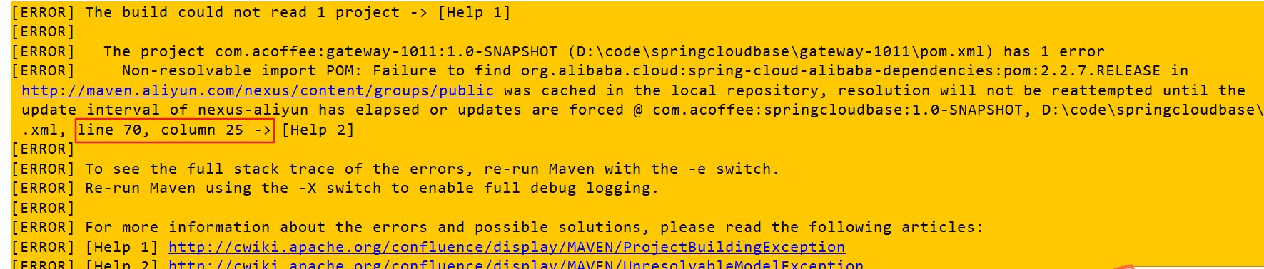 springcloud项目中maven依赖报错Non-resolvable import POM_non-resolvable import pom: the following ...