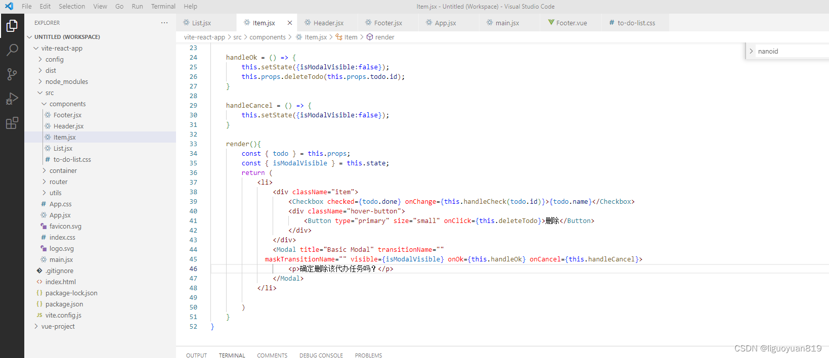 React中使用ant组件库的modal弹窗报错 React Antd Modal Getcontainer Liguoyuan819的博客 Csdn博客
