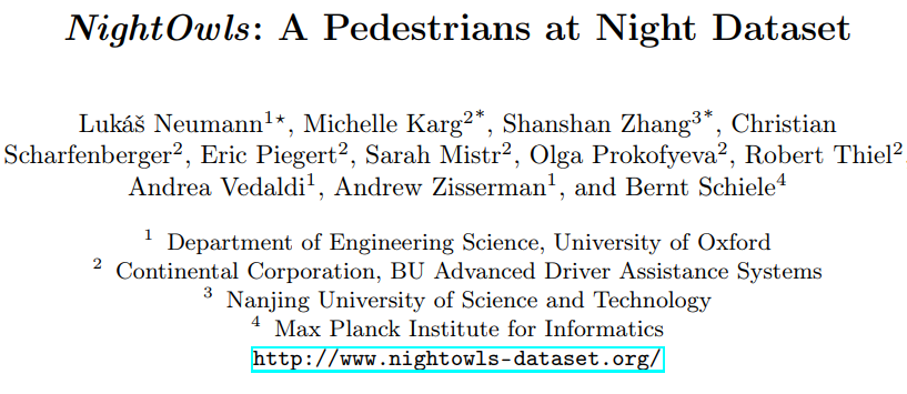 论文笔记015:[ACCV2019]NightOwls: A Pedestrians at Night Dataset_【nightowls dataset-CSDN博客