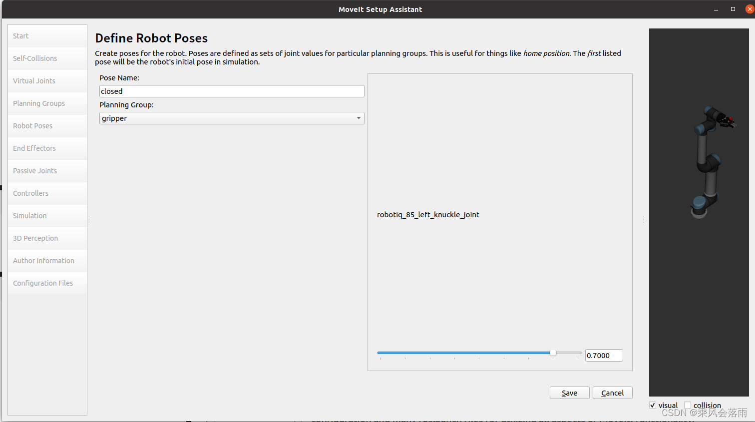 UR5 Yolo+抓取GitHub项目复现(中) | 为UR5+robotiq85配置MoveIt包 | MoveItAssistant配置 ...