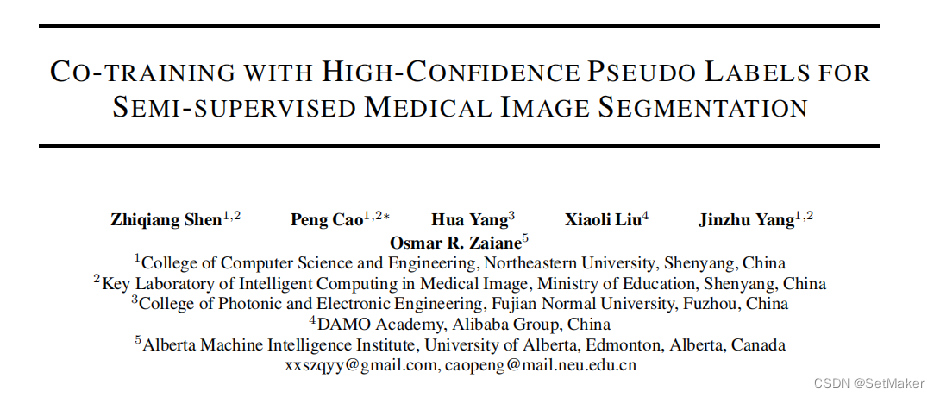 Co-training with High-Confidence Pseudo Labels for Semi-supervised Medical Image Segmentation ...