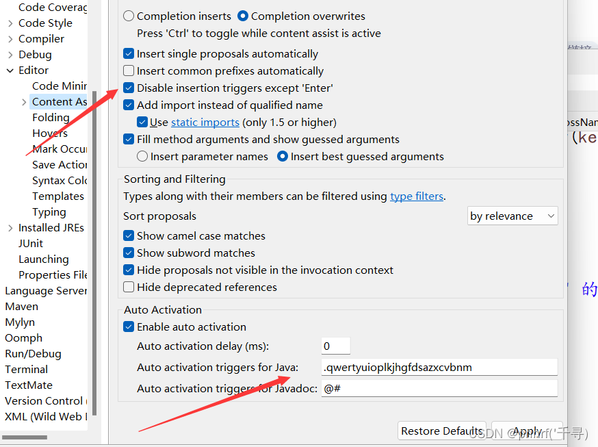 Eclipse设置自动补全代码_eclipse提示代码自动补全-CSDN博客