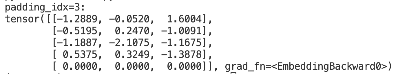 Embedding之padding_idx学习_embedding padding-CSDN博客
