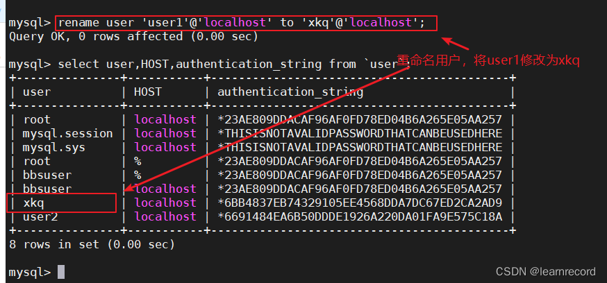 MySQL数据库用户管理以及数据库用户授权_create user @localhost identified by 'password';-CSDN博客