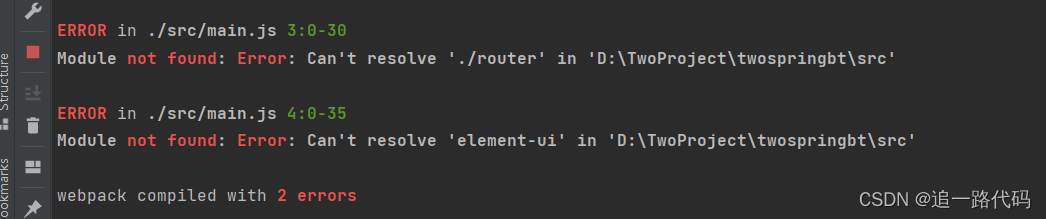 vue项目中出现module not found_vue module not found: error: request argument is n-CSDN博客