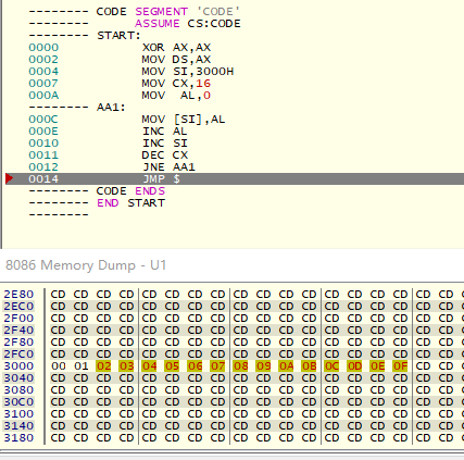 【Proteus仿真8086】往8086 内存中写入数据_proteus汇编程序写入-CSDN博客