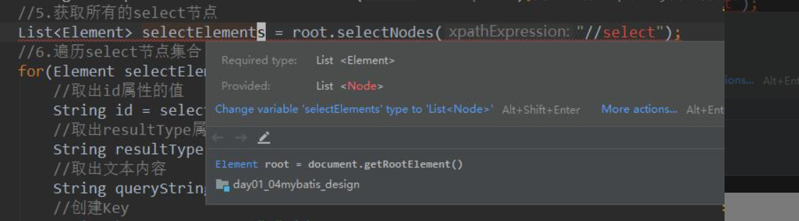 Dom4j 不兼容的类型 Javautillist （orgdom4jnode）无法转换为javautillist（orgdom4jelement）unchecked 