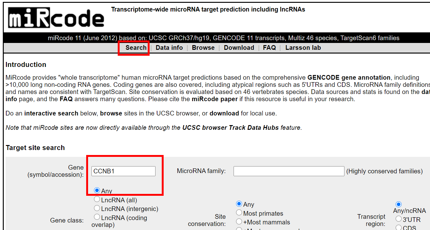 分享miRNA和lncRNA靶向预测网站——miRcode，lncRNABase，starbase，RegRNA2.0-CSDN博客