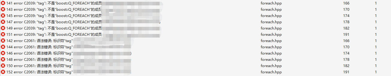 error C2039: “tag”: 不是“boost::Q_FOREACH”的成员 (XXX.cpp) 问题_error: c2039: "iequals": 不是 "boost" 的成员 ...