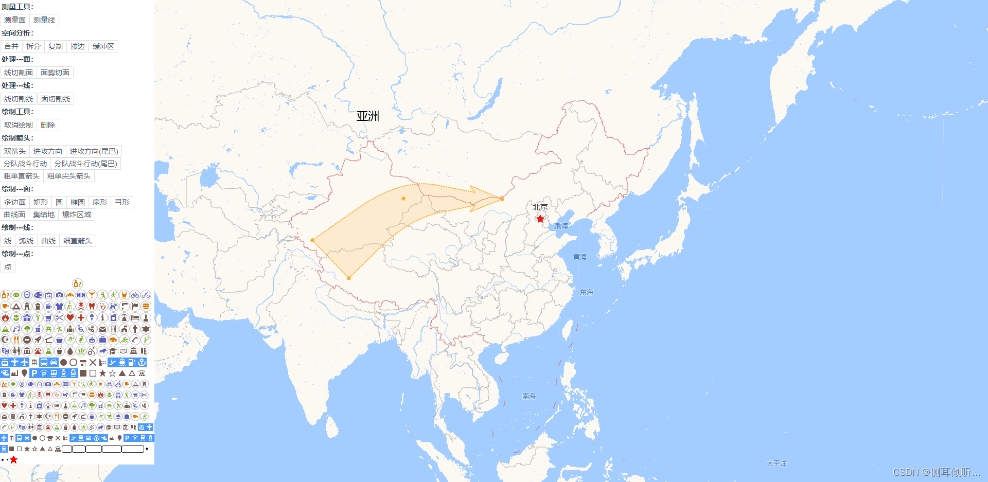 mapbox-gl-draw 绘制态势标绘-进攻方向_mapbox 绘制钳击箭头-CSDN博客