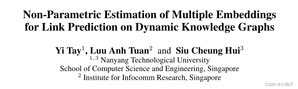 Non-Parametric Estimation of Multiple Embeddingsfor Link Prediction on Dynamic Knowledge Graphs ...