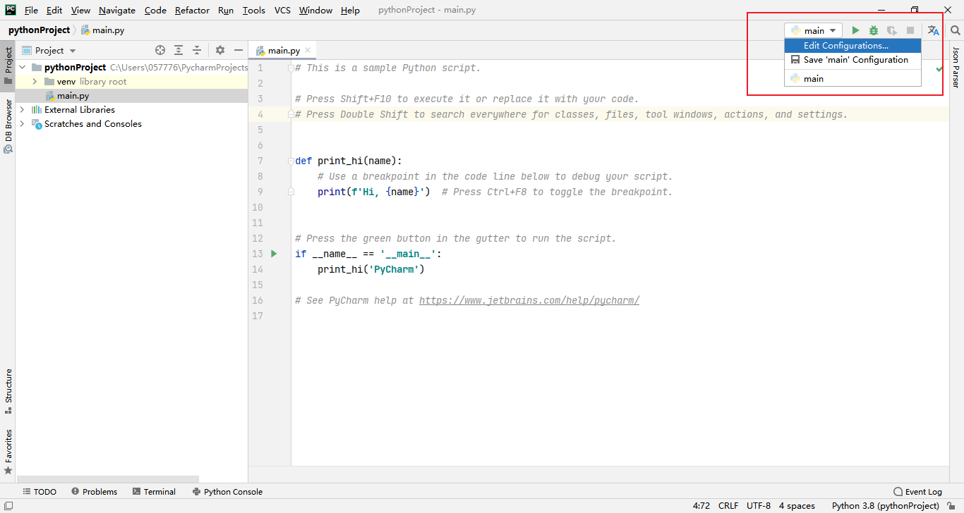 Pycharm快速入门（4） — 创建你的第一个python程序_pycharm第一个程序-CSDN博客