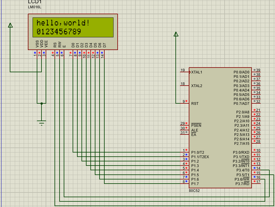 仿真软件proteus构建LCD1602显示字符串实验_proteus中lcd1602的vee-CSDN博客