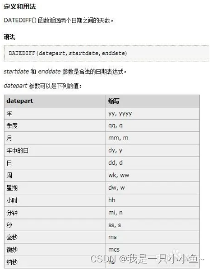 Sql计算时间差的datediff函数用法sql Datediff 算天 Csdn博客