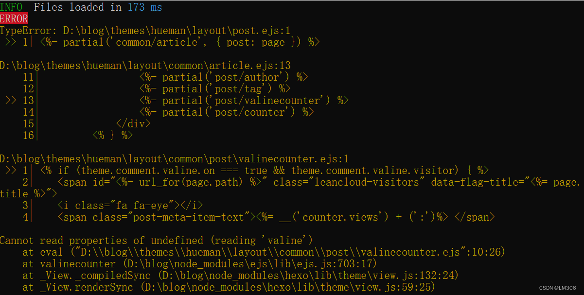 Hexo更换主题hueman 出现错误typeerror Dblogthemeshuemanlayoutpostejs1解决 
