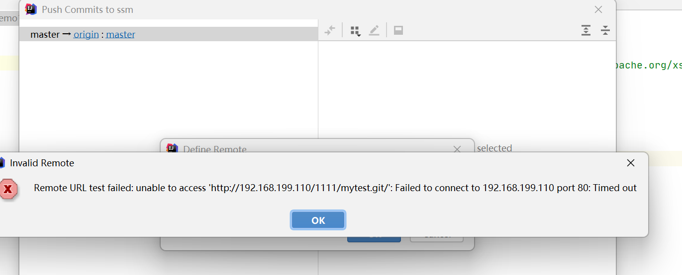 使用IntelliJ IDEA上传项目至gitlab等远程仓库报错timeout_remote url test failed: unable ...