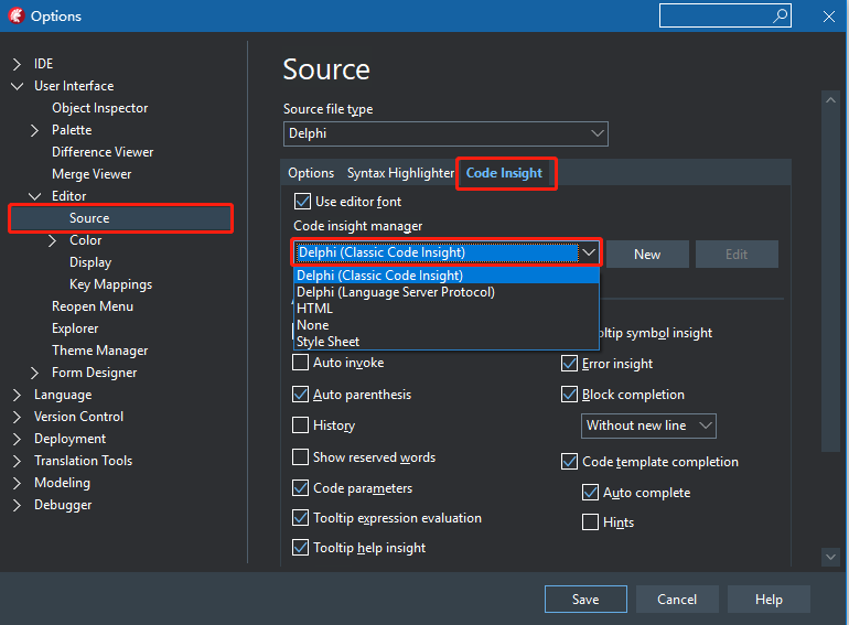 【DELPHI 10.4】版本代码输入不提示问题解决_delphi输入提示设置-CSDN博客