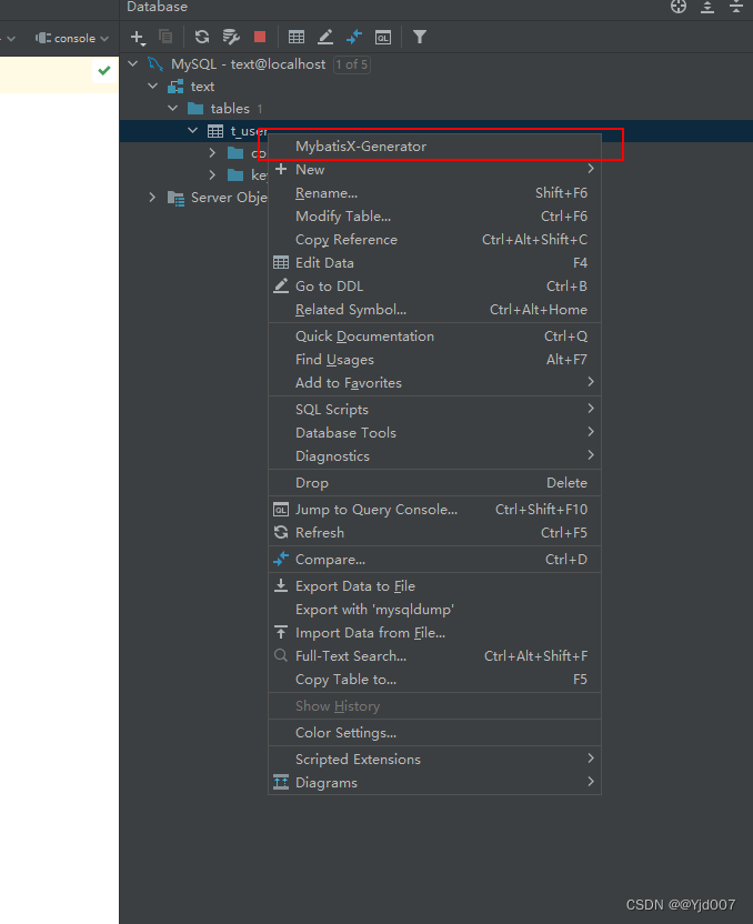 使用mybatisx逆向 生成单表实体类、mapper、service、service的实现类。mybatisx生成实体类 Csdn博客 1499