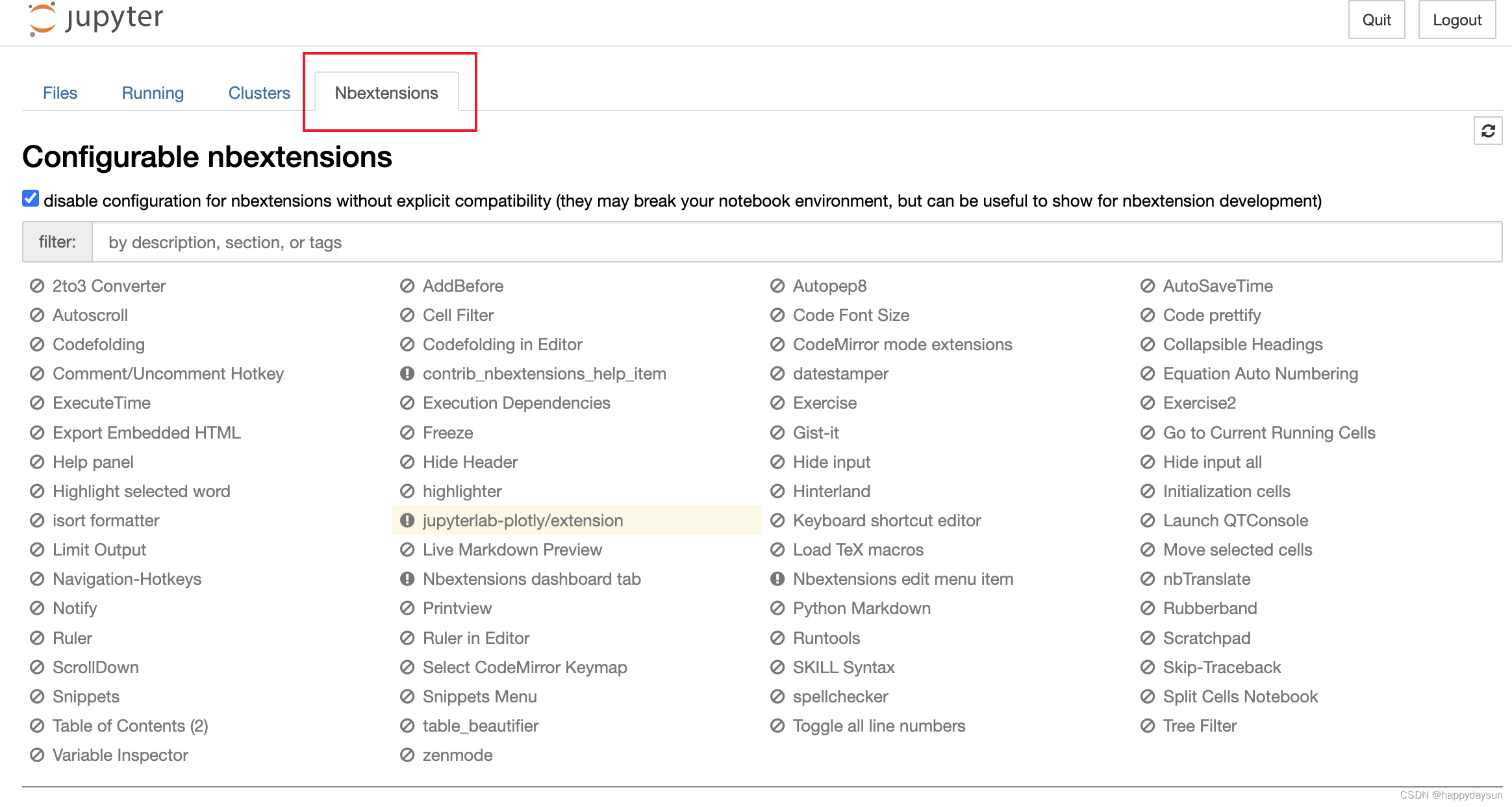 jupyter contrib nbextensions插件安装后不显示_jupyter notebook插件没有-CSDN博客