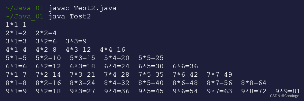 <java>用循环打印九九乘法表——for、while使用while循环打印9×9乘法表java Csdn博客