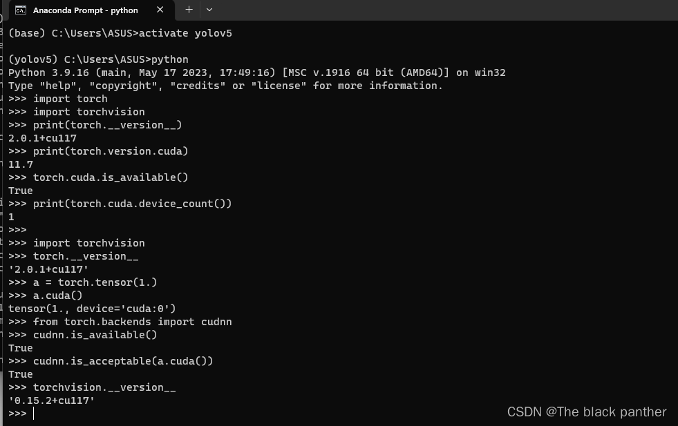 Windows11安装GPU版本的pytorch环境_windows 安装 gpu-CSDN博客