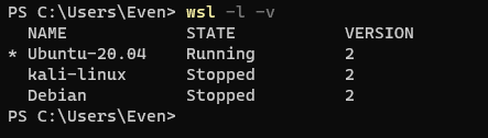 查看Windows安装了哪些WSL子系统_怎么看是wsl1还是wsl2-CSDN博客