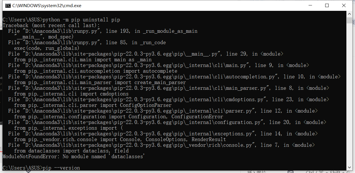 pip报错ModuleNotFoundError: No module named ‘dataclasses‘解决_from ...