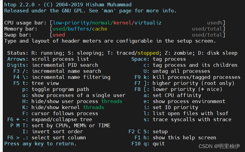 【Linux】htop命令的使用详解_htop命令详解-CSDN博客