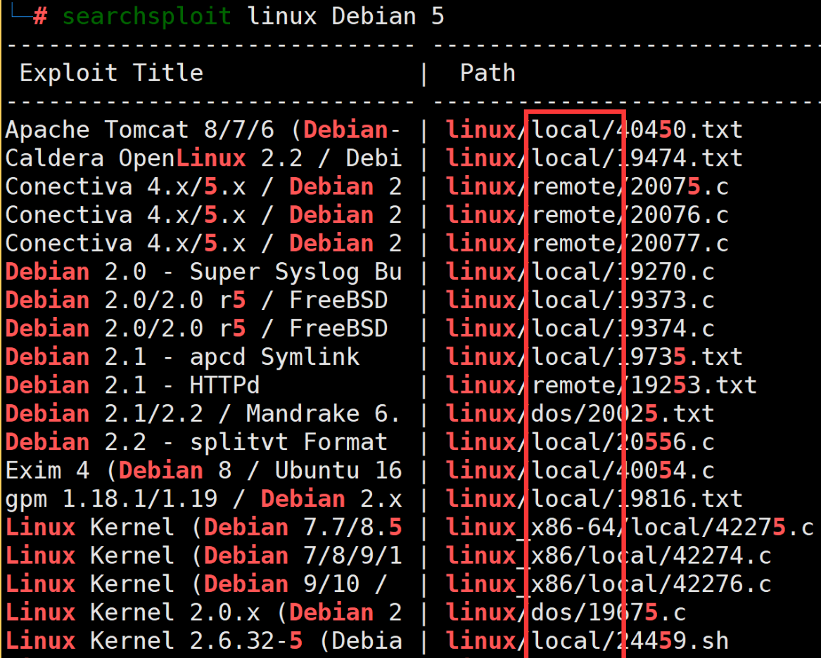 Linux与数据库提权_searchsploit linux debian 5代表什么意思-CSDN博客