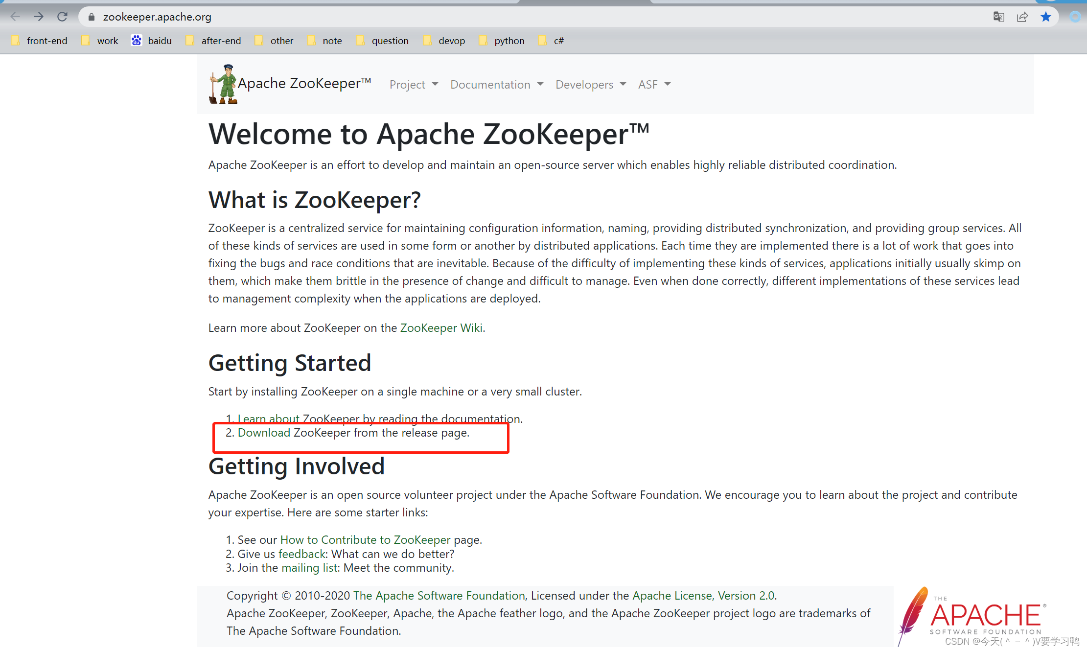 Zookeeper_02 下载 本地安装 集群-CSDN博客