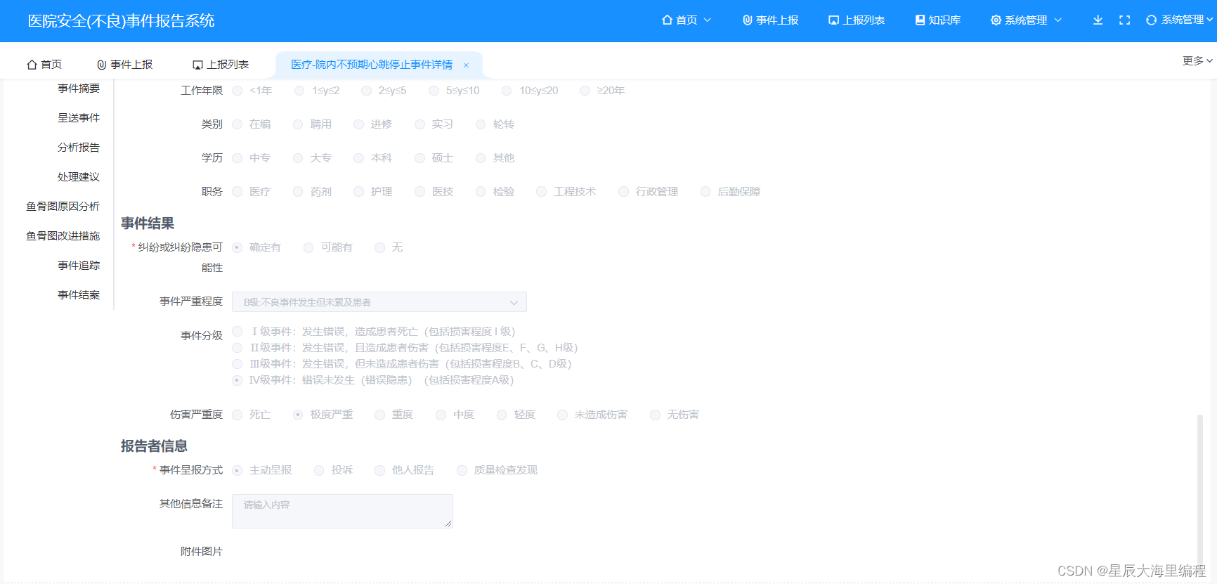 (医院安全)不良事件上报系统源码 Csdn博客