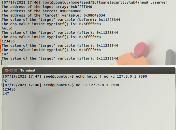软件安全实验——lab4 Format String Vulnerability Lab（格式化字符串漏洞实验最新版——2020年1月12日更新）_设计格式字符串漏洞攻击检测程序-CSDN博客