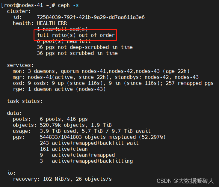 记一次ceph-osd磁盘写满1 full osd(s)实操_1 backfillfull osd(s)-CSDN博客