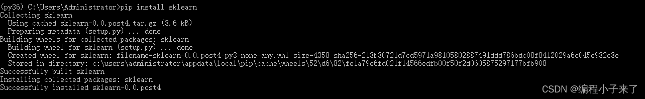 Pip Install Sklearn安装成功后，提示modulenotfounderror No Module Named ‘sklearn‘错误解决办法 Pip Sklearn库安装成功