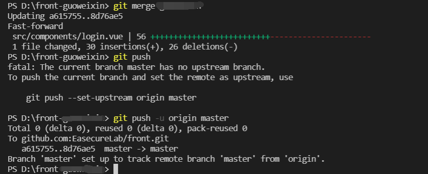 [rejected] master -＞ master (fetch first) error: failed to push some refs；master -＞ master(non ...