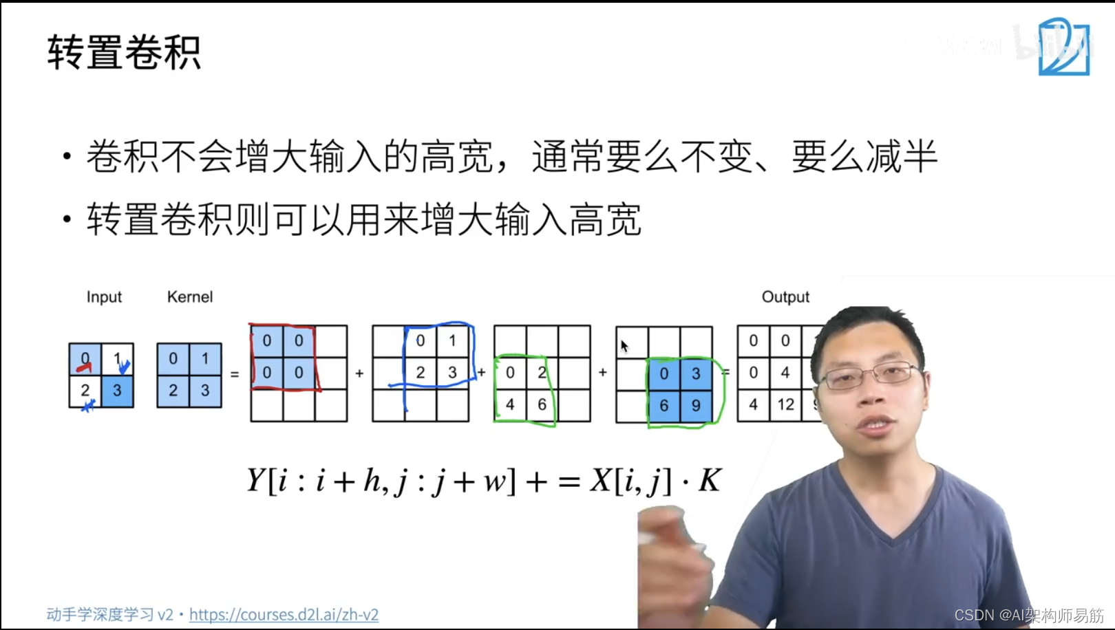 转置卷积 Transpose Convolution 动手学深度学习v2 pytorch_transpose convolution pytorch-CSDN博客