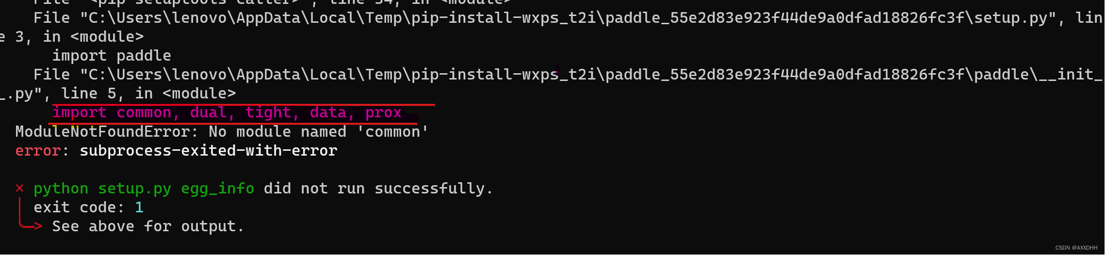 Pytorch环境安装问题(3)paddle Error Metadata Generation Failed Csdn博客