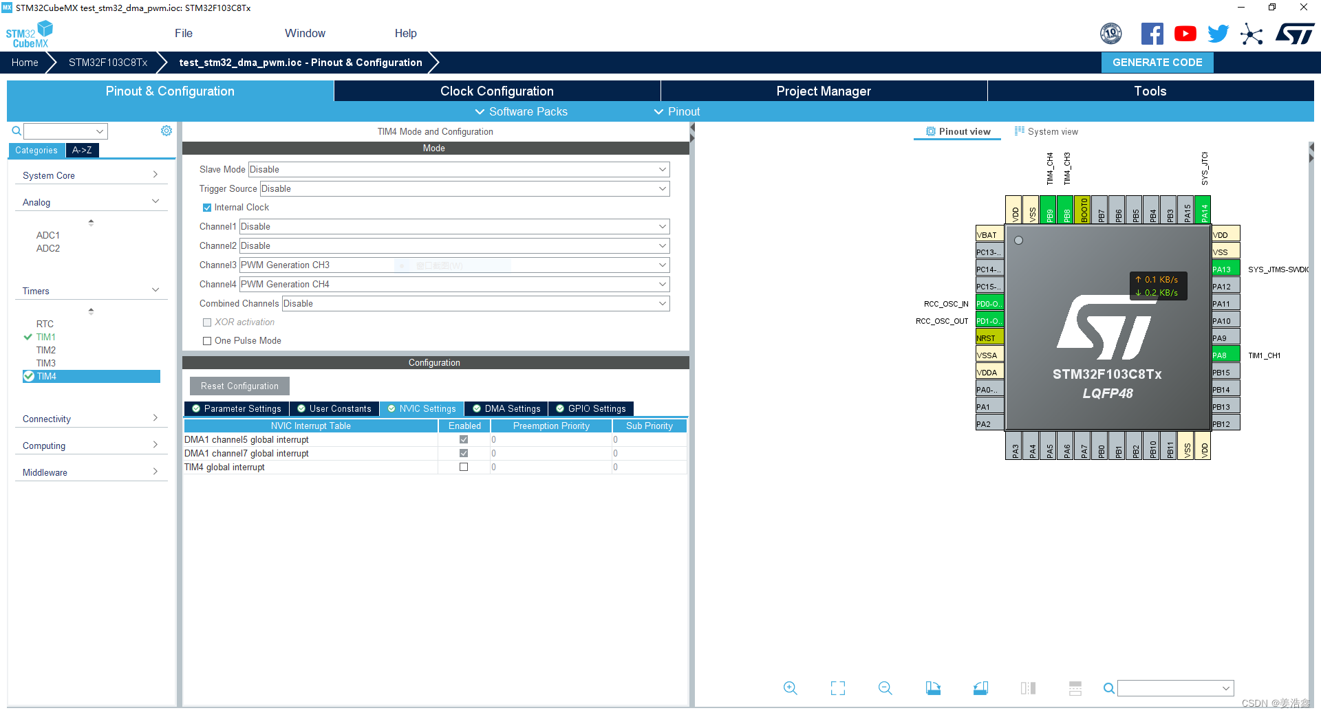 关于STM32利用TIM+PWM+DMA控制WS2812_hal_tim_pwm_start_dma-CSDN博客