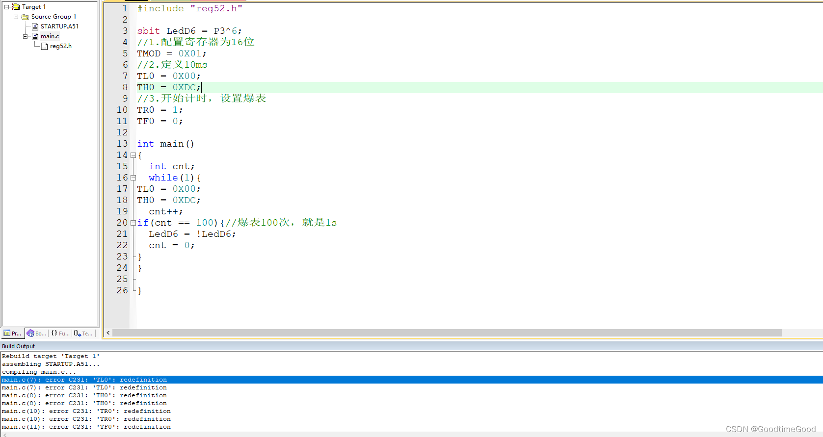Keil提示“mainc7 Error C231 ‘tl0‘ Redefinition” Csdn博客