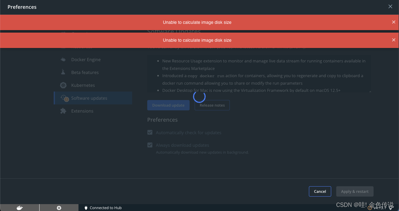 Docker Desktop is stopped on macOS Ventura: Unable to calculate image disk size-CSDN博客
