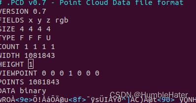 SLAM十四讲ch5报错：[pcl::PCDReader::readHeader] HEIGHT given (0) but no WIDTH!_[pcl::pcdreader ...