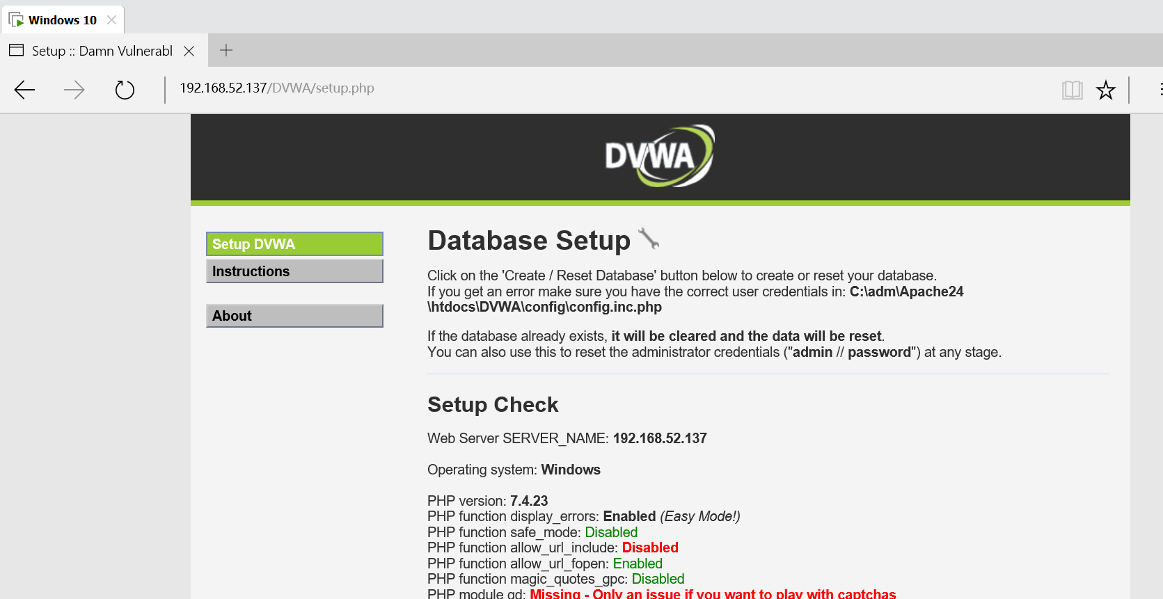 记录一下在自己搭建的apache+php+mysql网站中部署DVWA靶场_在主机搭建靶场会影响物理机吗-CSDN博客